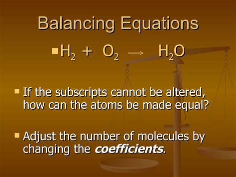 Balancing Equations 1 Ppt