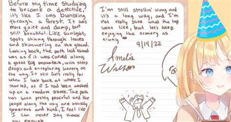Ames Wholesome Message She Wrote On Stream For Her 2nd Year