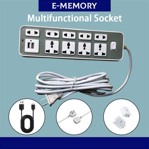 Multi Function Socket Plug Safety Switch Protection Socket Universal Socket And 2 USB Port