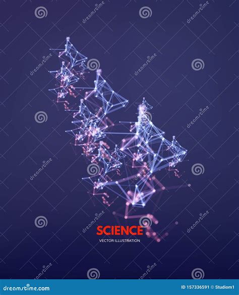 3d Connection Structure Futuristic Technology Style Low Poly Element For Design Stock Vector