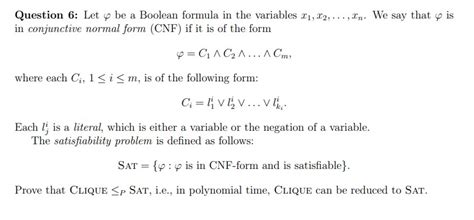 solved question 6 let φ be a boolean formula in the