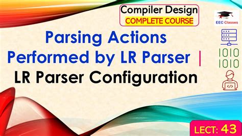 l43 parsing actions performed by lr parser lr parser configuration