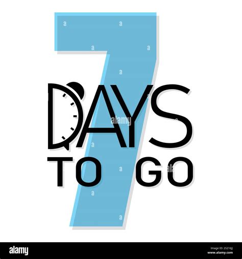 7 Days Countdown Seven Days Left Blue Number Seven Countdown Timer