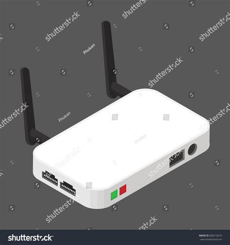 Wireless Network Router Flat Style Isometric Stock Vector Royalty Free 666518275 Shutterstock