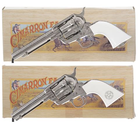 Two Cimarron Frontier Single Action Revolvers With Boxes Rock Island