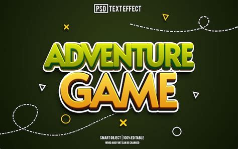 premium psd game adventure text effect font editable typography