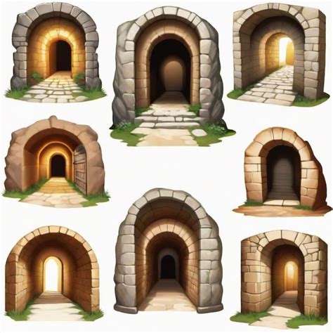 Secret Passage Map Vector Set White Background Isolated Premium Ai