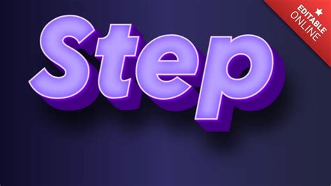 Step Purple Neon 3d Text Effect Generator