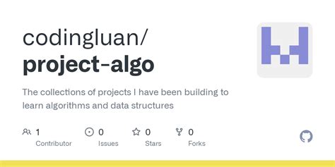 GitHub Codingluan Project Algo The Collections Of Projects I Have Been Building To Learn