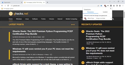 Chrome Google Is Adding A Permissions Tab To The Extensions Menu GHacks Tech News