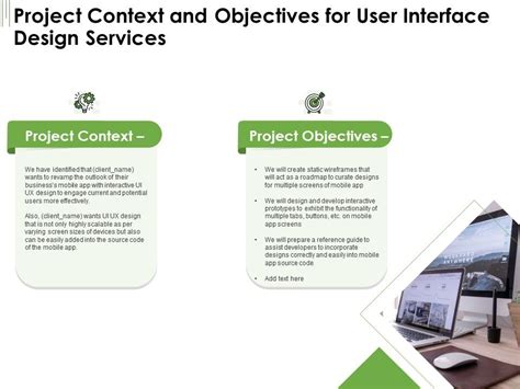 Project Context And Objectives For User Interface Design Services Ppt Powerpoint Slide