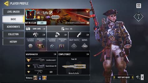 Wts Codm Account Legendary Diamond Butterfly Knife Legendary Pistol Og Skins Video Gaming