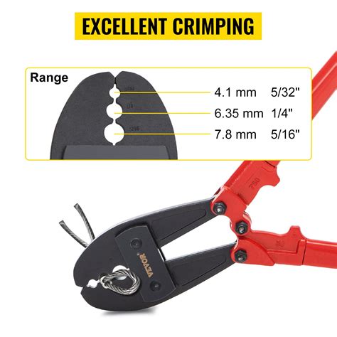 Vevor Hand Swager Crimper 30 Inch Swaging Tool For 532 14 516