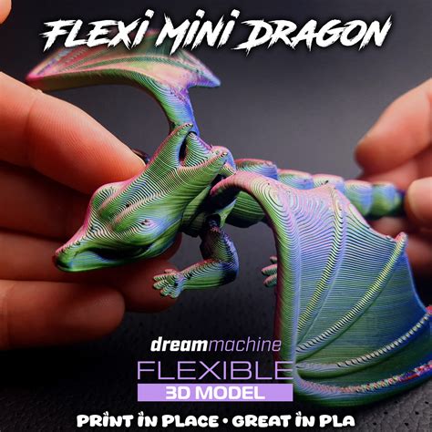 🐉 Flexi Mini Dragon・ Stl File For 3d Printing・cults