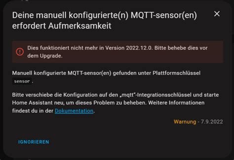 Home Assistant Fehler Deine Manuell Konfigurierten Mqtt Sensoren