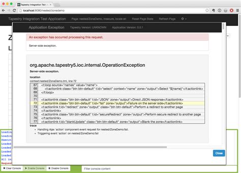 Runtime Exceptions Apache Tapestry