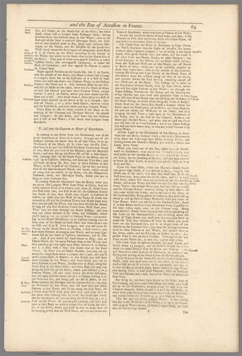 Text Continues A Description Of The Coast Of France And The Bay Of
