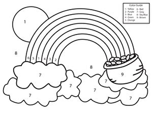 Color By Number Rainbow Worksheet
