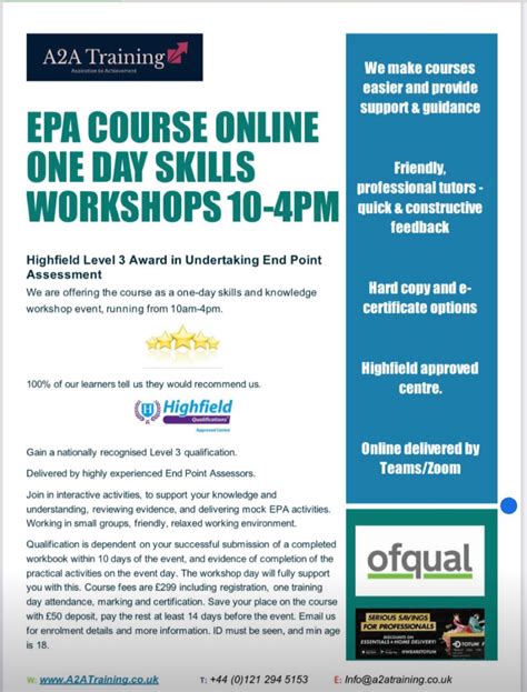 Level 3 Award In Undertaking End Point Assessment Available As A One