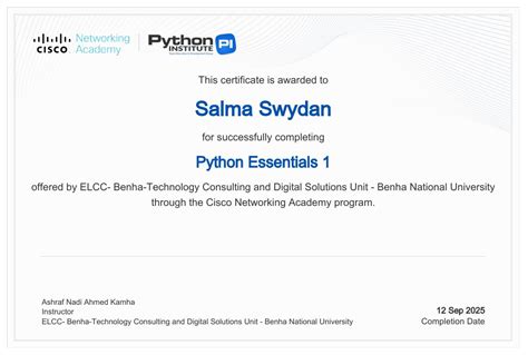 Python Cisco Programming Softwaredevelopment Salma Swydan