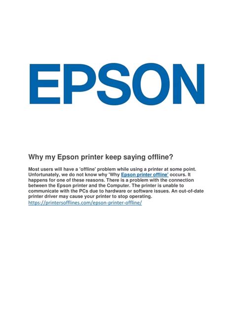 Ppt Why My Epson Printer Keep Saying Offline Powerpoint Presentation Id 11932066