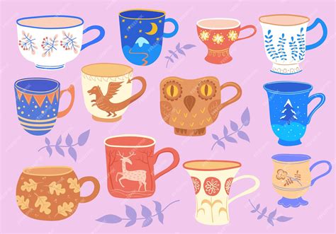 Doodle Taza De Cerámica Colección De Tazas Escandinavas De Dibujos