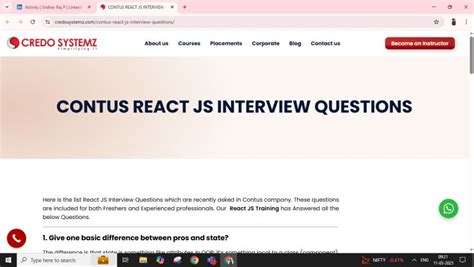 📌 contus react js interview questions sridhar raj p