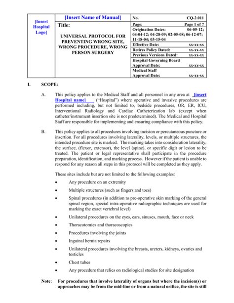 Policy Co 2011universalprotocolsiteprocedureperson