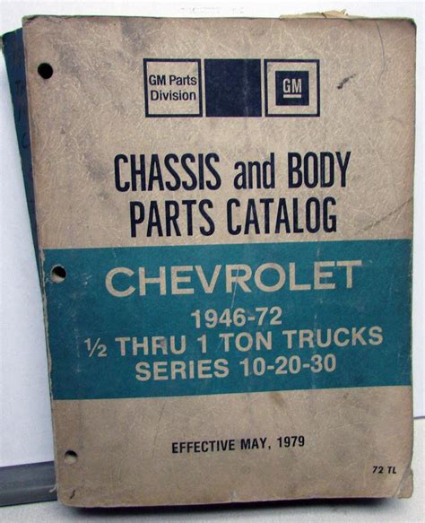 1946 1972 Chevrolet Truck Parts Book Series 10 20 30 12 Thru 1 Ton