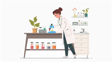 Young Chemist In Laboratory Working In White Uniform Premium Ai Generated Vector