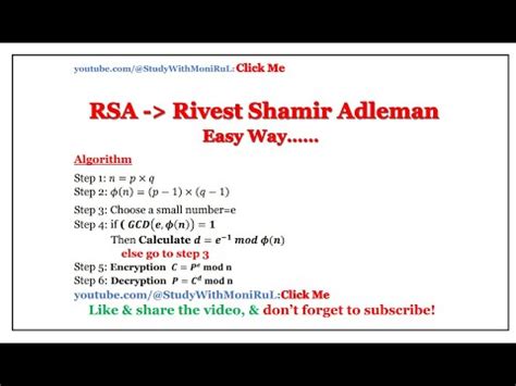 RSA Algorithm In Cryptography RSA Algorithm Bangla YouTube