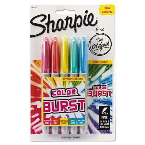 Sharpie San1948352 Fine Tip Permanent Marker Color Burst Assortment 5