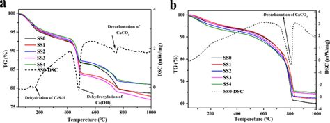 Tg And Dsc Curves Of Hl With Ss A Atmospheric Curing For1 Day B