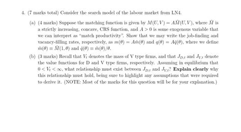 solved 4 7 marks total consider the search model of the