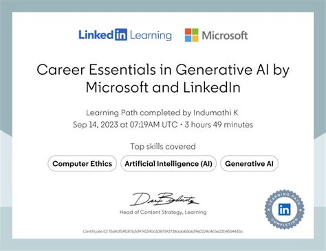 Indumathi K On Linkedin Certificate Of Completion