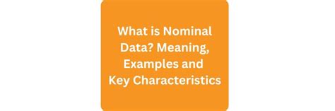 Nominal Data Definition Uses And Examples