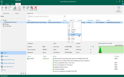 managing backup job in veeam backup and replication veeam plug ins for enterprise applications