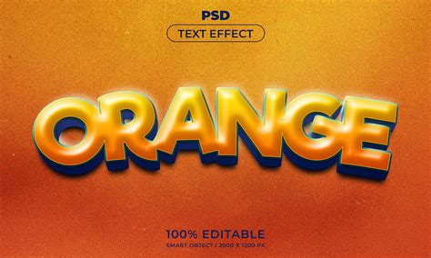 Artstation 3d Orange Psd Fully Editable Text Effect Layer Style Psd