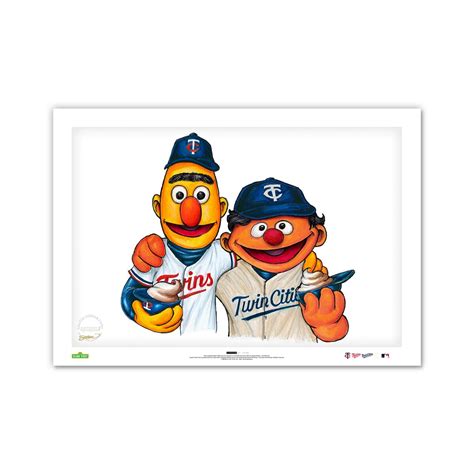 Minnesota Twins Bert And Ernie 14 X 20 Sesame Street Limited Edition