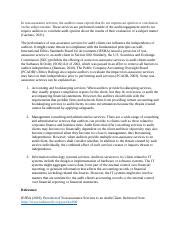 Act 575 Module 8 Discussion Docx In Non Assurance Services The Auditors Issue Reports That Do