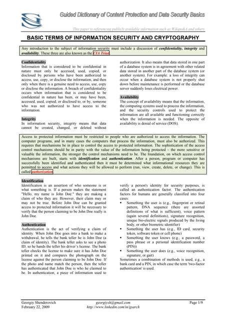 Security Basics Pdf Information And Network Security Computing