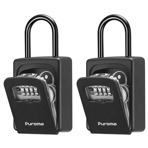 Puroma Lock Box Large Key Lock Box Resettable Combination Lockbox Portable Wall