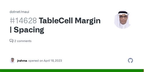 Tablecell Margin Spacing · Issue 14628 · Dotnetmaui · Github