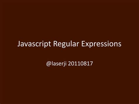 javascript正则表达式 speaker deck