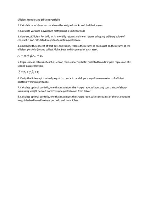 Construction Of Optimal Portfolio Pdf