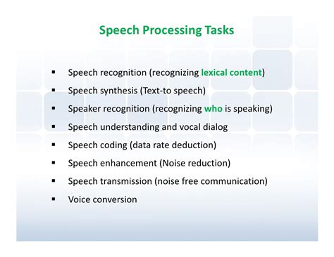 Speech Processing
