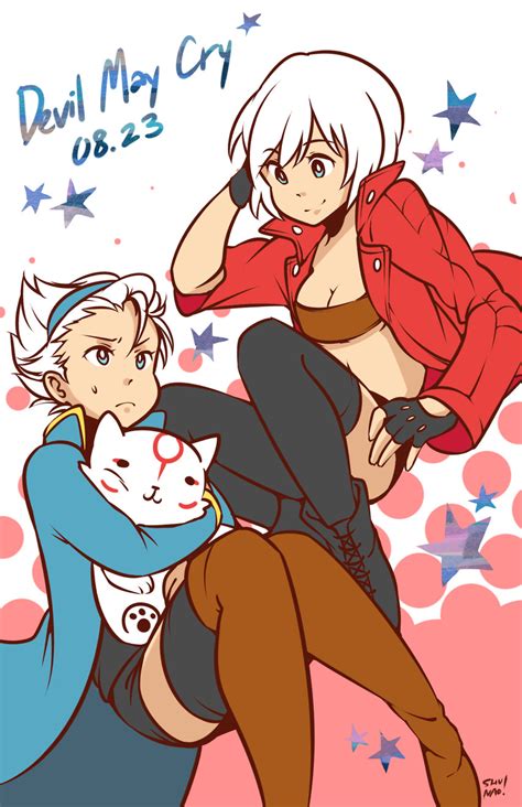 Dante Vergil And Amaterasu Devil May Cry And 3 More Drawn By Lyn