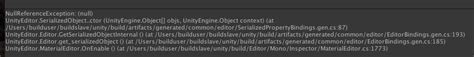 nullreferenceexception unityeditor serializedobject ctor questions