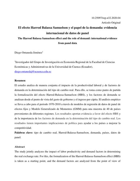 Pdf The Harrod Balassa Samuelson Effect And The Role Of Demand