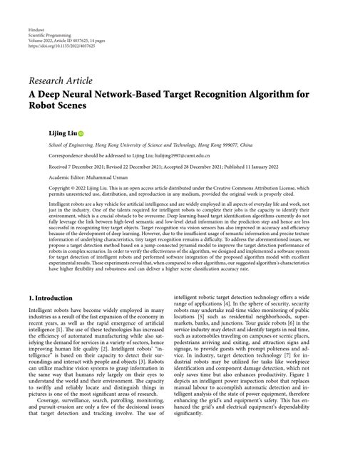 Pdf A Deep Neural Network Based Target Recognition Algorithm For